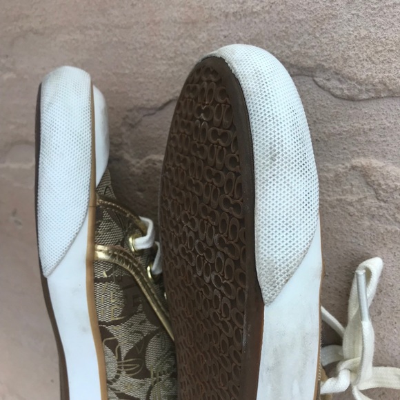 Coach | Shoes | Coach Barrett Metallic Gold Sneakers | Poshmark